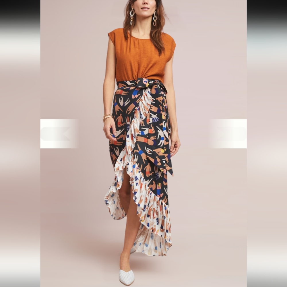 Anthropologie Azulu Swimmers Maxi Wrap Skirt Women's … - Gem